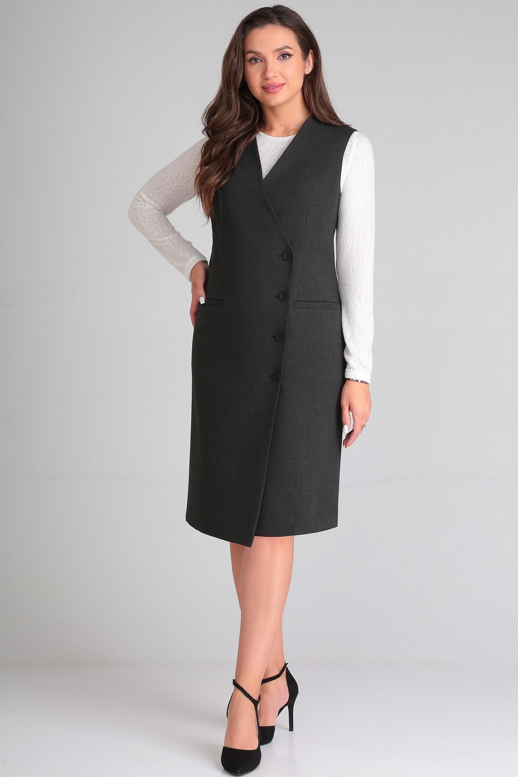 Платье 16446 темно-серый LeNata купить в интернет магазине | в наличии